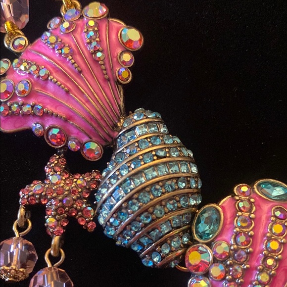 Jewelry | Gold Plated Pink Crystal Bead Enamel Rhinestones Nautilus ...
